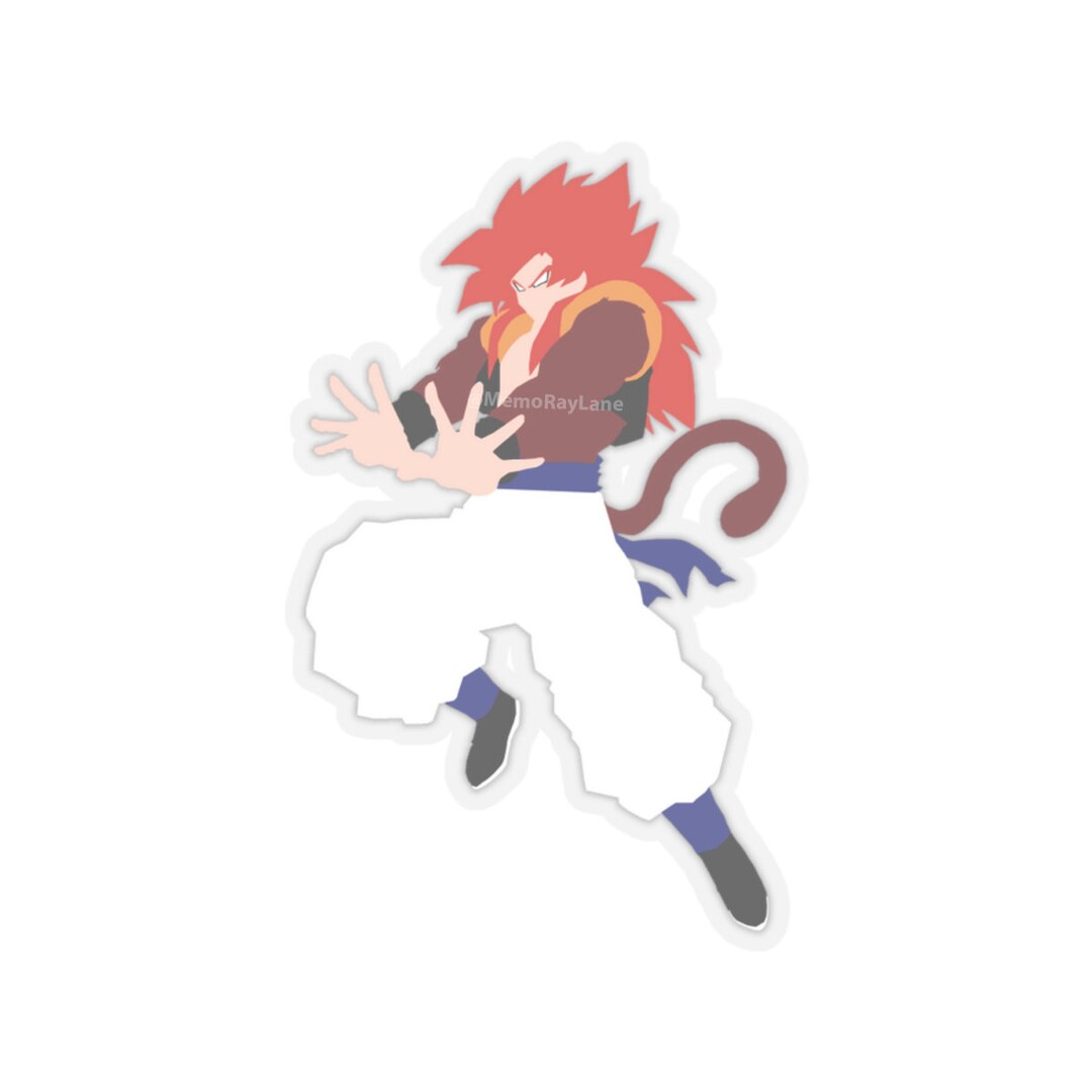 Gogeta SSJ4 Fusion Minimalistic Sticker, Laptop Stickers, Water Bottle ...