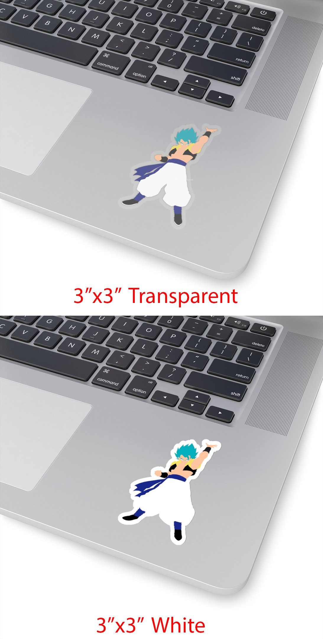 Gogeta Blue Fusion Minimalistic Sticker, Laptop Stickers, Water Bottle ...