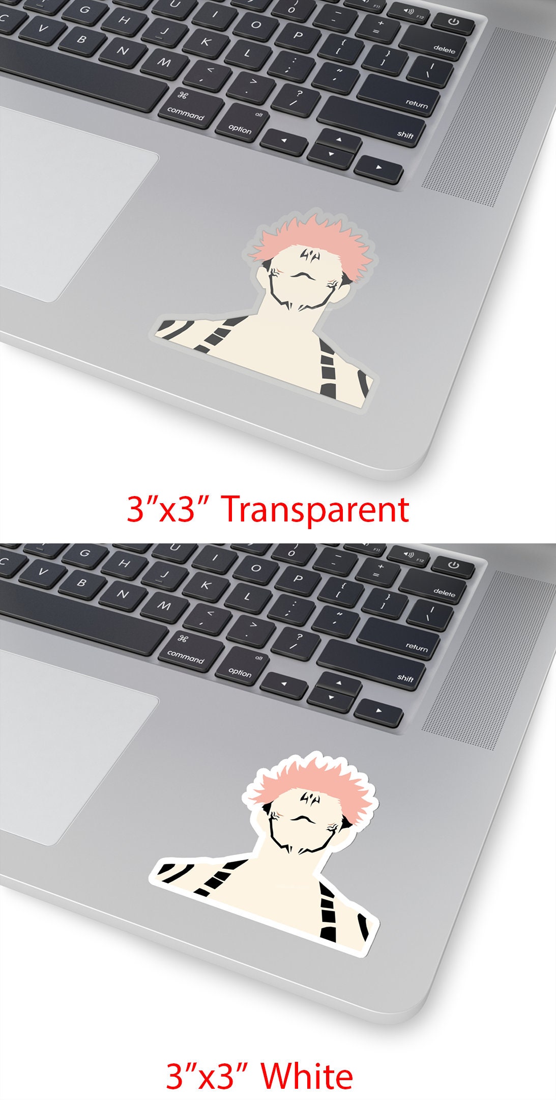 Ryomen Sukuna Minimalistic Sticker, Laptop Stickers, Water Bottle ...