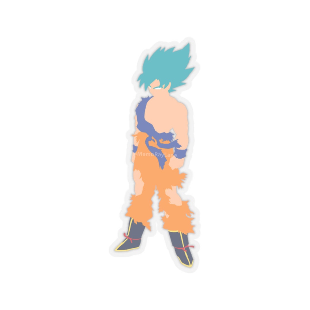Goku Blue God Minimalistic Sticker, Laptop Stickers, Water Bottle, DBZ ...