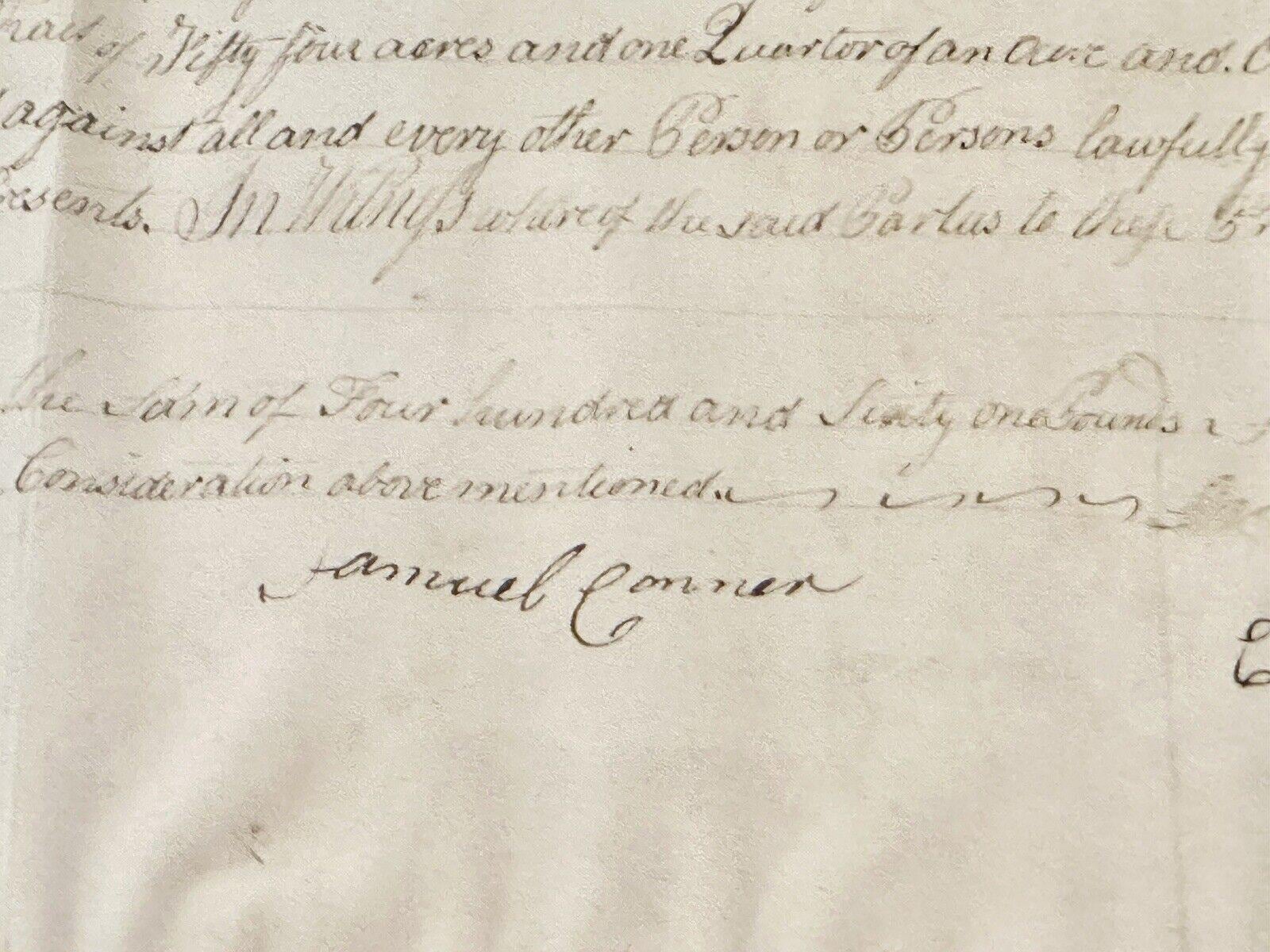 1805 Handwritten Deed Indenture Pennsylvania Estate Find Framed Signed ...