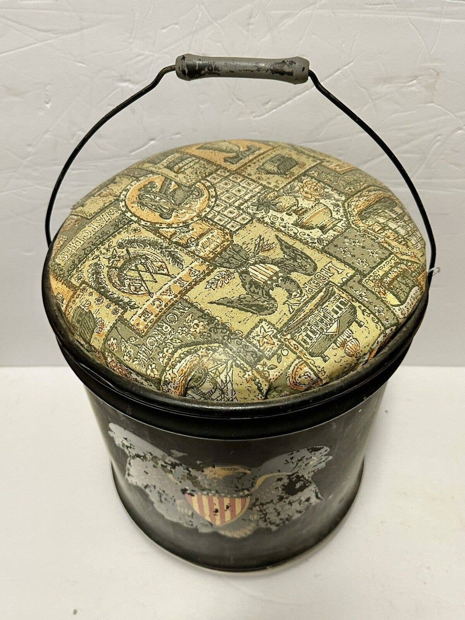Vtg Eagle Shield Crest Military Bucket / Pail Garbage Can Bucket - Etsy