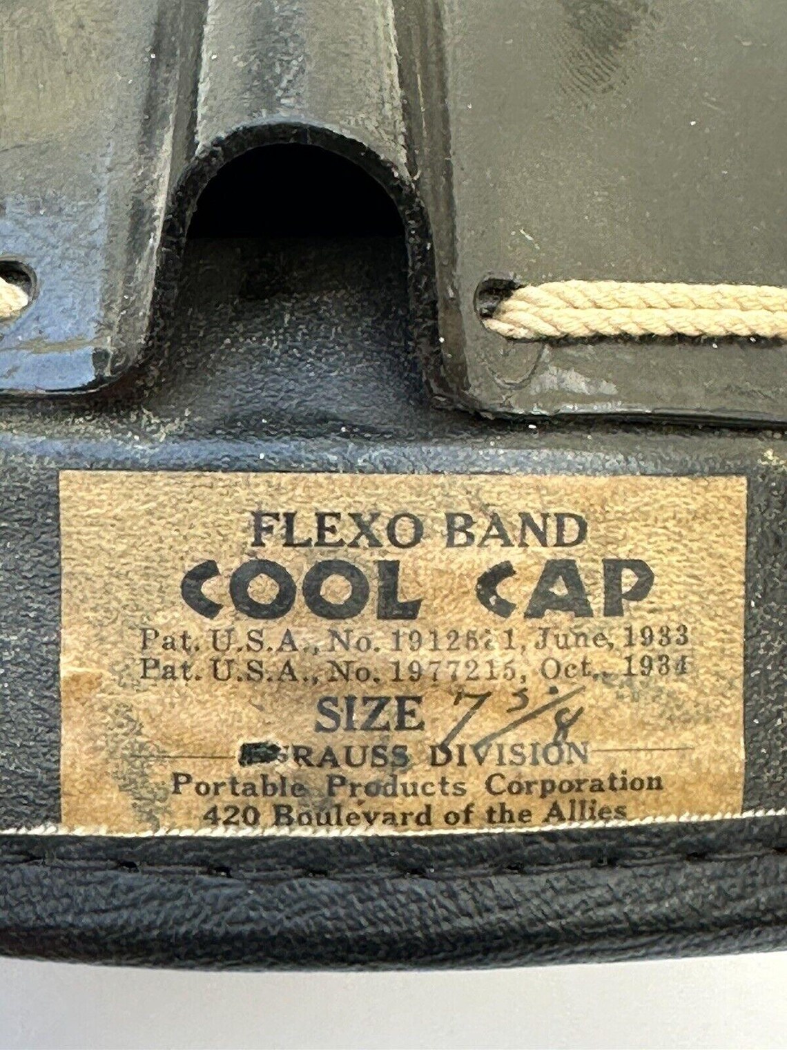 ANTIQUE COAL MINERS Turtle Shell Hat Helmet Orig Label Cool Cap Fine ...