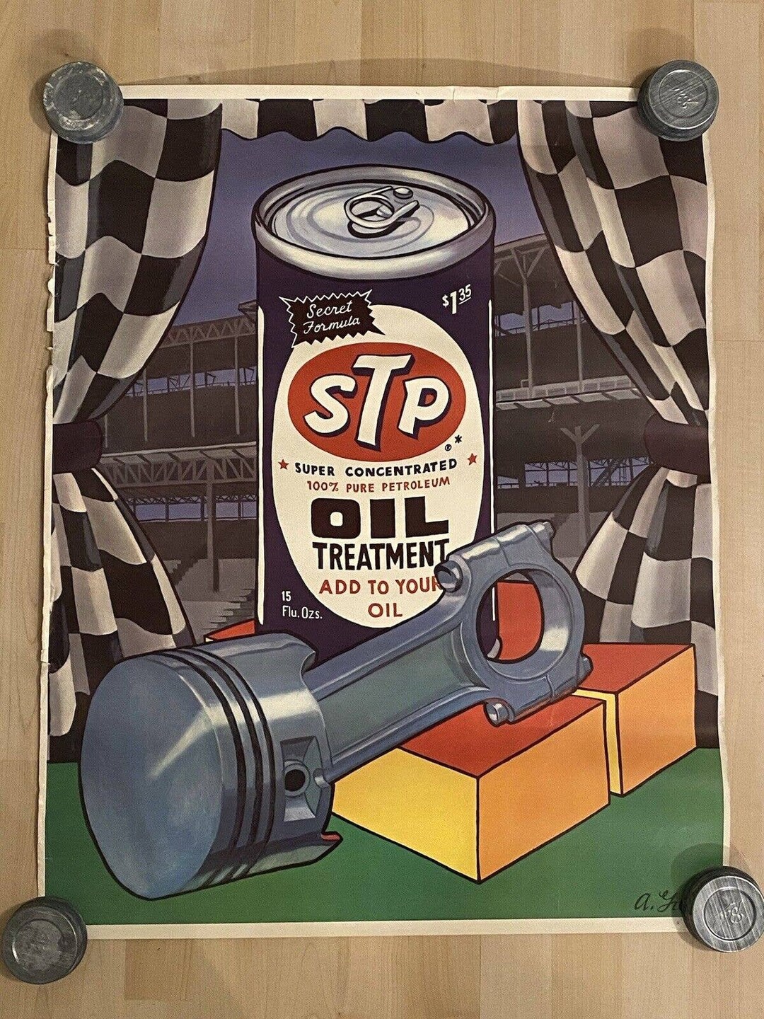 Vintage 1970s STP Oil Poster Poster by A. Green - Etsy