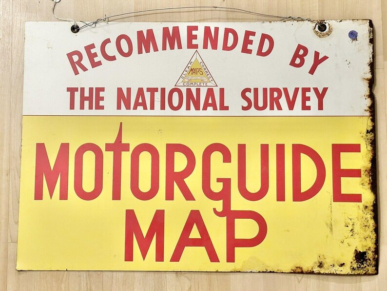Vintage Motorguide Map Sign From the National Survey Metal Sign ...