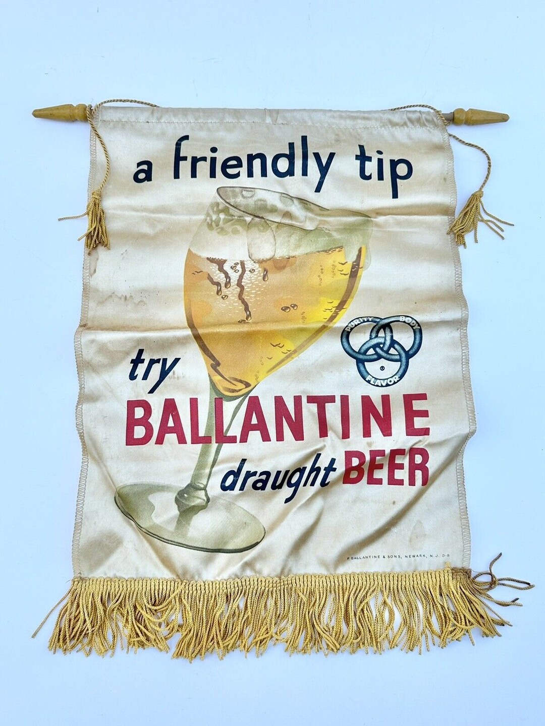 Original 1950s Ballantine Beer Banner Flag Sign A Friendly Tip - Etsy