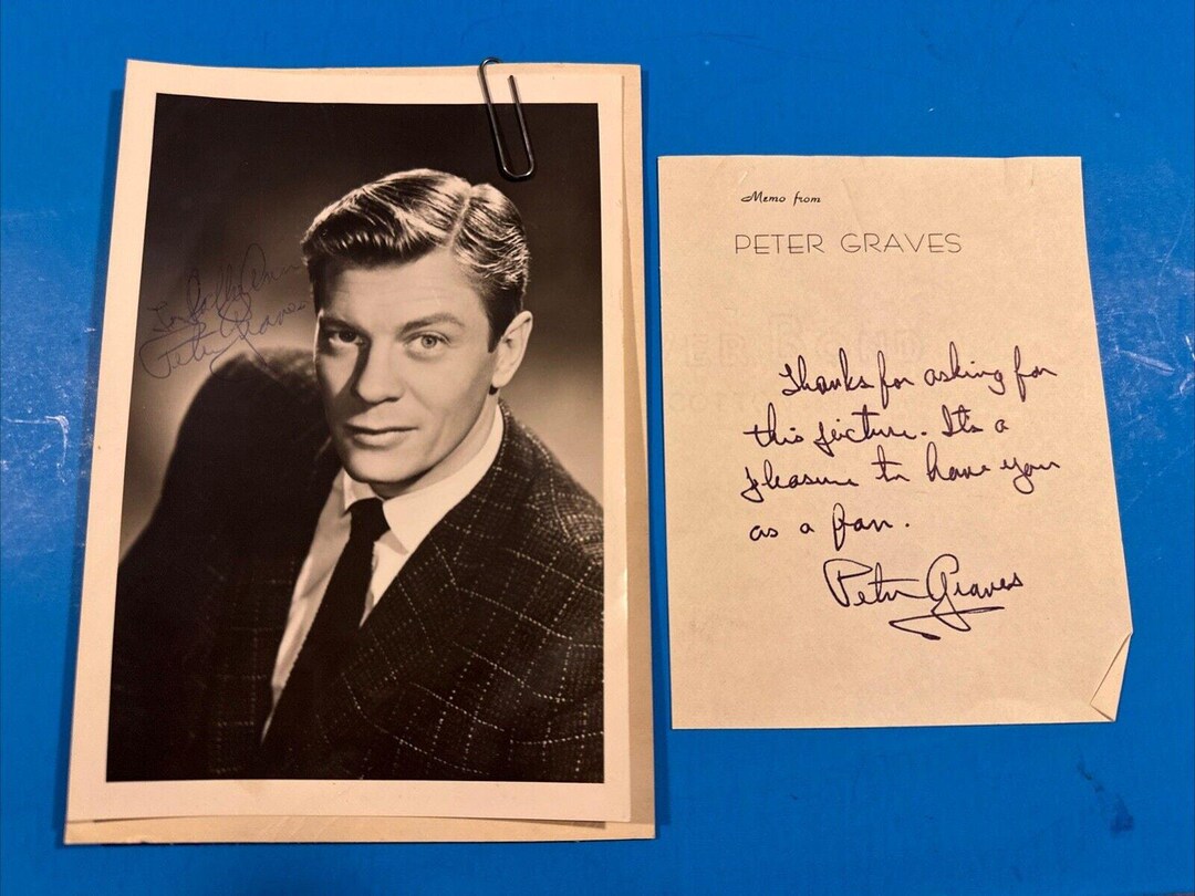 Popular Talented Movie and TV Star Peter Graves Signed Photo & Fan ...