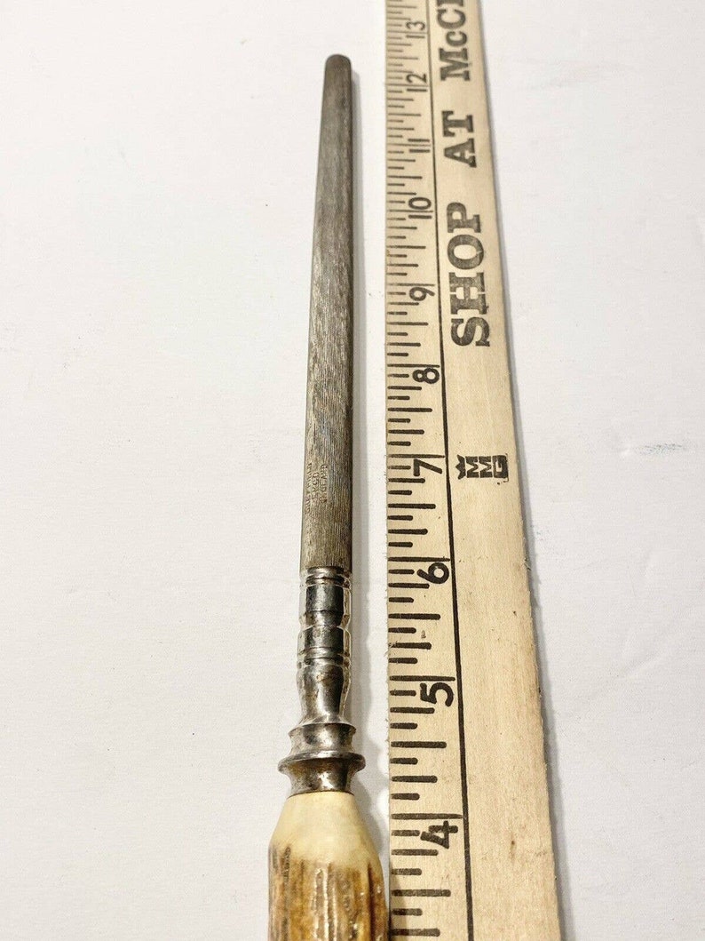 Antique Sheffield EKCO England STAG Handle Sharpening Rod. Late 1890’s ...