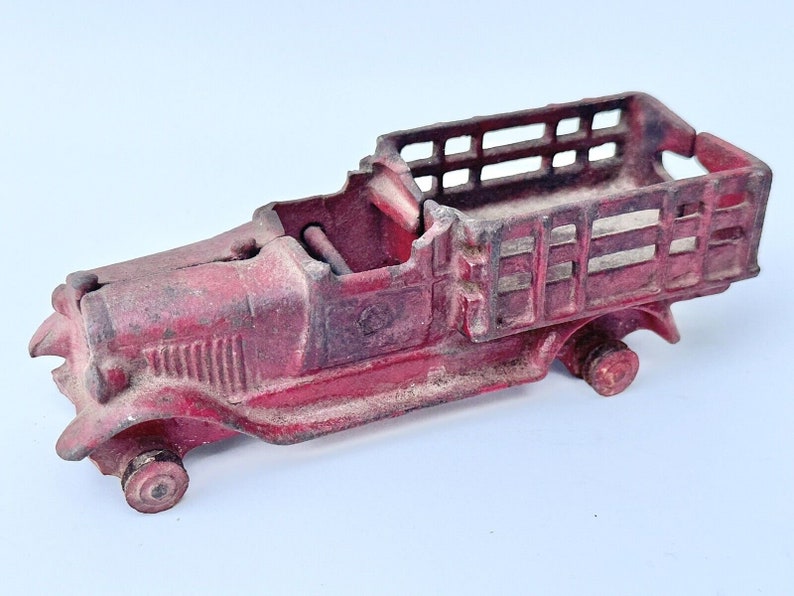 Antique Cast Iron Farm Stake Truck Old Vintage Metal Hubley ? Kenton ...