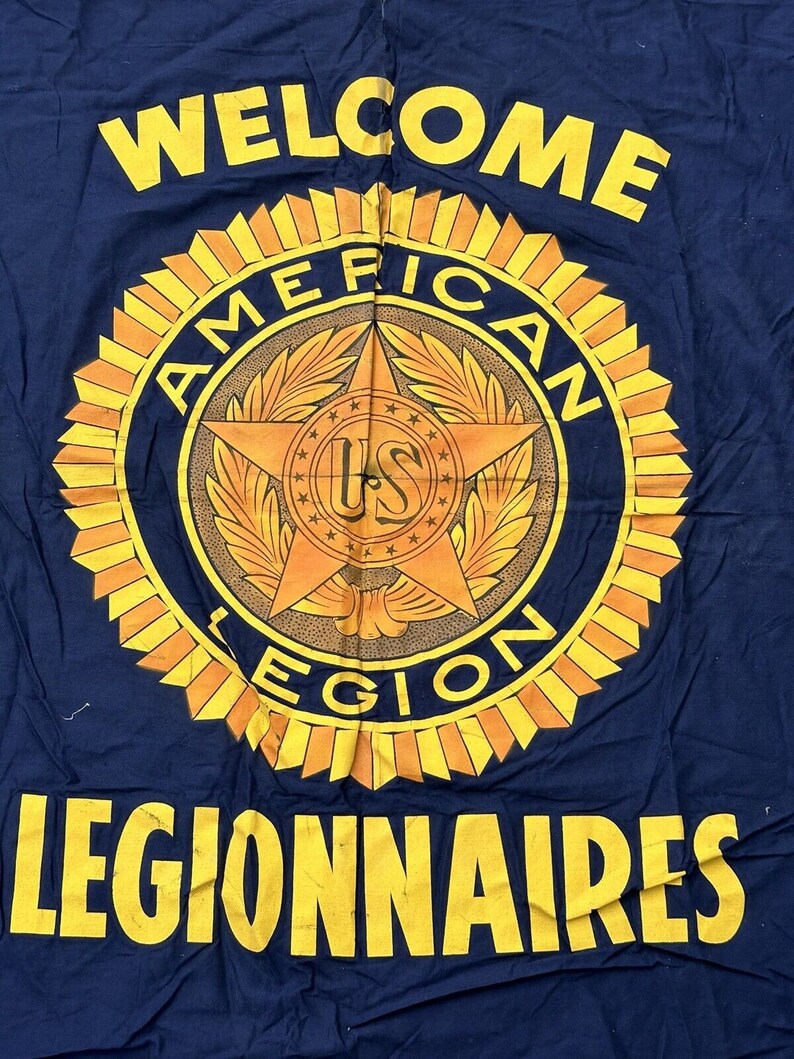 Vtg American Legion “welcome Legionnaires” Flag Banner C. 1950s - Etsy