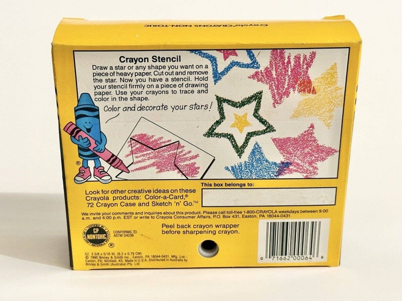 Vintage Crayola Crayons Smith & Binney Box of 64 W/ Sharpener 1990 . - Etsy