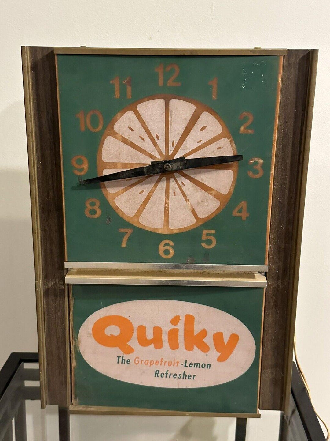 Vintage Original Quiky Soda Plastic Advertising Electric Clock Pop Sign ...