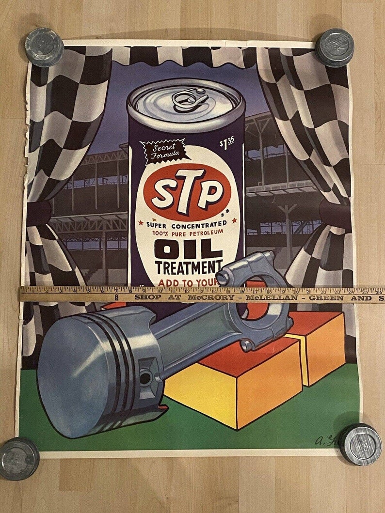 Vintage 1970s STP Oil Poster Poster by A. Green - Etsy