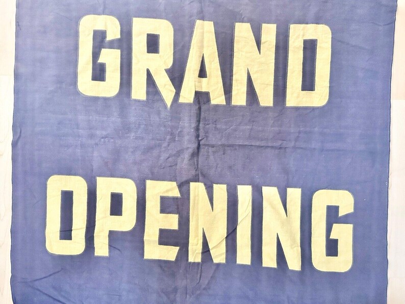 Vintage Antique “grand Opening” Flag Sign Banner 3x3 Ft - Etsy