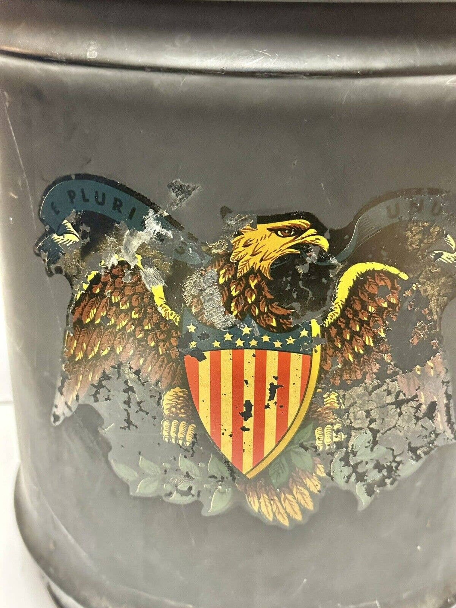 Vtg Eagle Shield Crest Military Bucket / Pail Garbage Can Bucket - Etsy