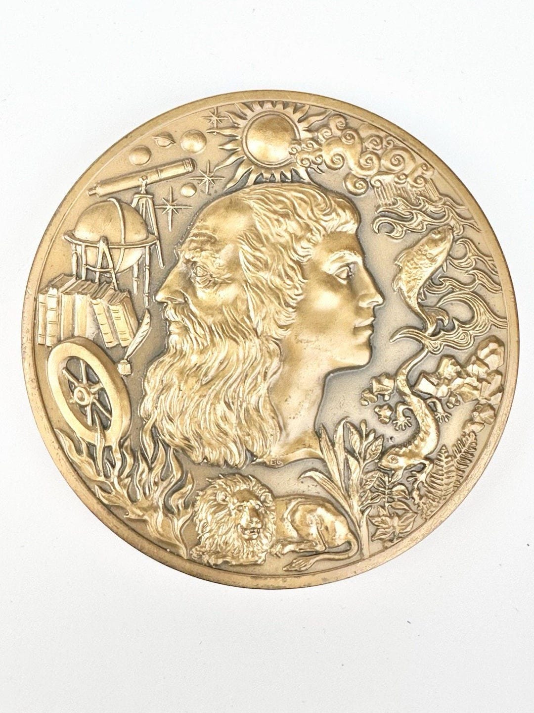 Vintage Bronze Paperweight Medal 1977 Franklin Mint Signs of Zodiac - Etsy