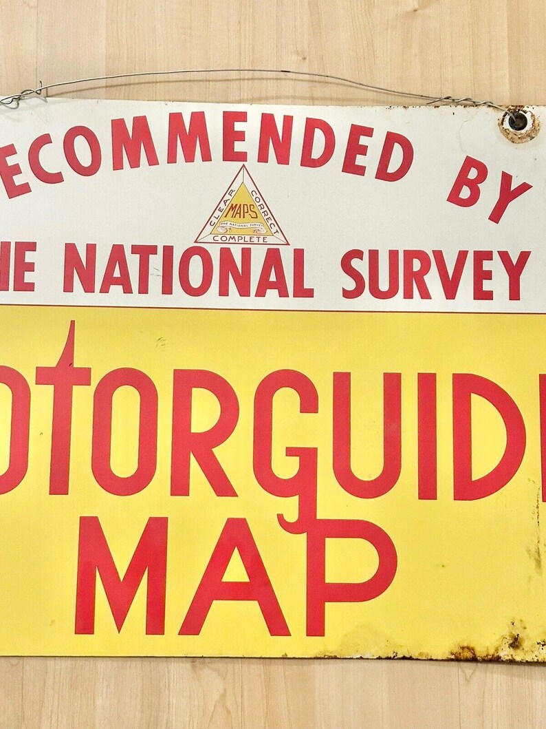 Vintage Motorguide Map Sign From the National Survey Metal Sign ...