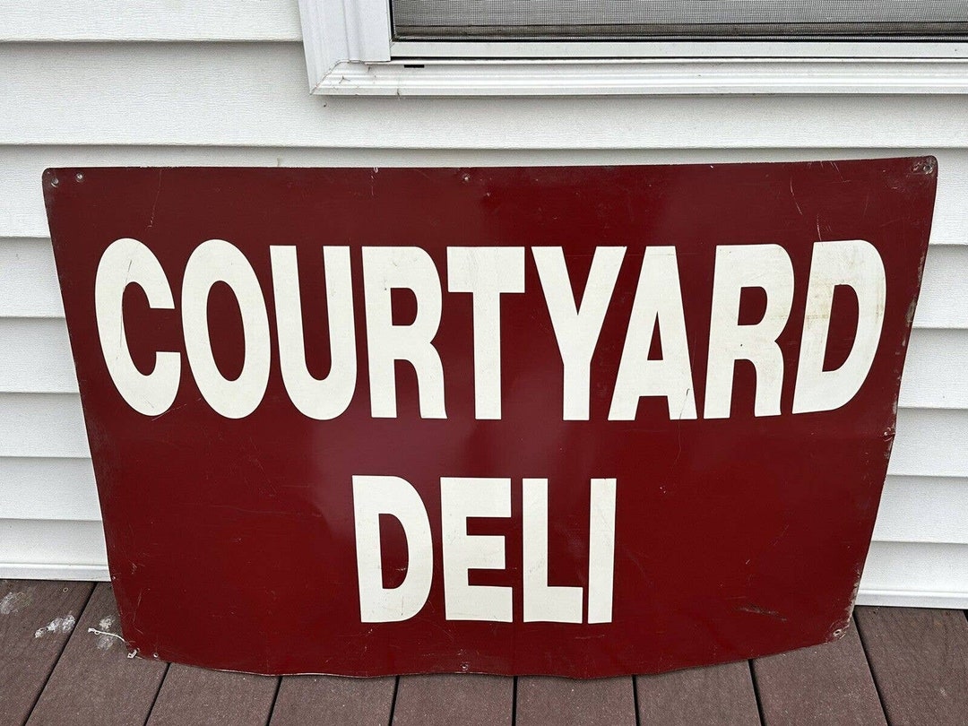 Vintage Metal Courtyard Deli Old Metal Advertising Sign From Wilkes ...