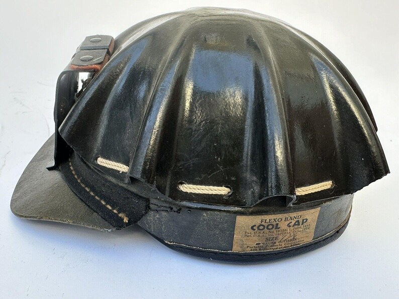 ANTIQUE COAL MINERS Turtle Shell Hat Helmet Orig Label Cool Cap Fine ...