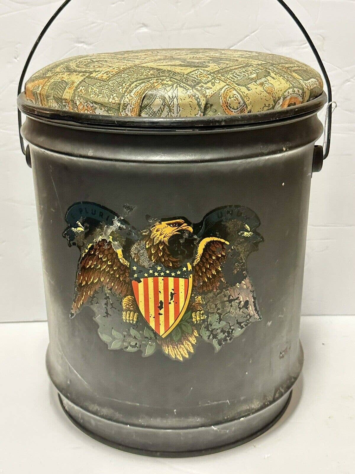 Vtg Eagle Shield Crest Military Bucket / Pail Garbage Can Bucket - Etsy