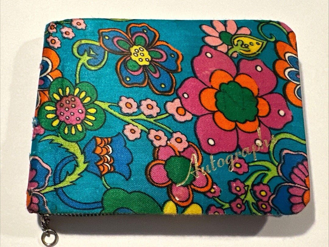 Vintage Blue Flower Cloth Autograph Book - Etsy