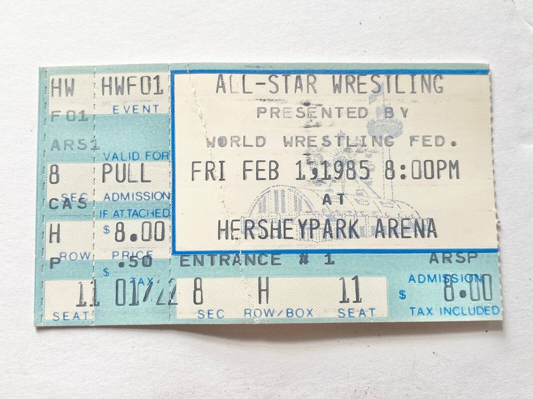 WWF Wrestling Match Ticket Feb 1 1985 Hershey Park Arena Andre the ...