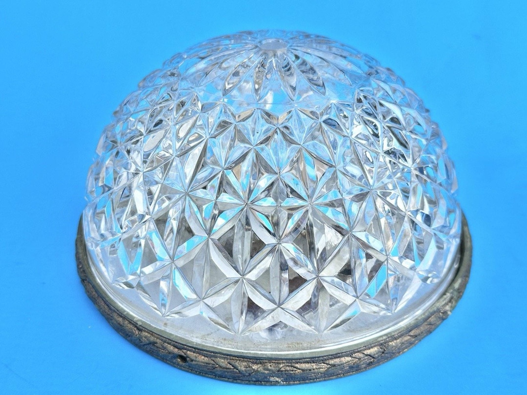 Vintage Antique Cut Glass Ceiling Light Shade - Etsy
