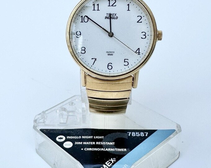 Timex Indiglo Watch Men Gold Tone Classic White 78587 - Etsy
