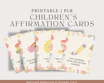 32 Printable Children's Affirmation Cards, Motivational Cards, Daily ...