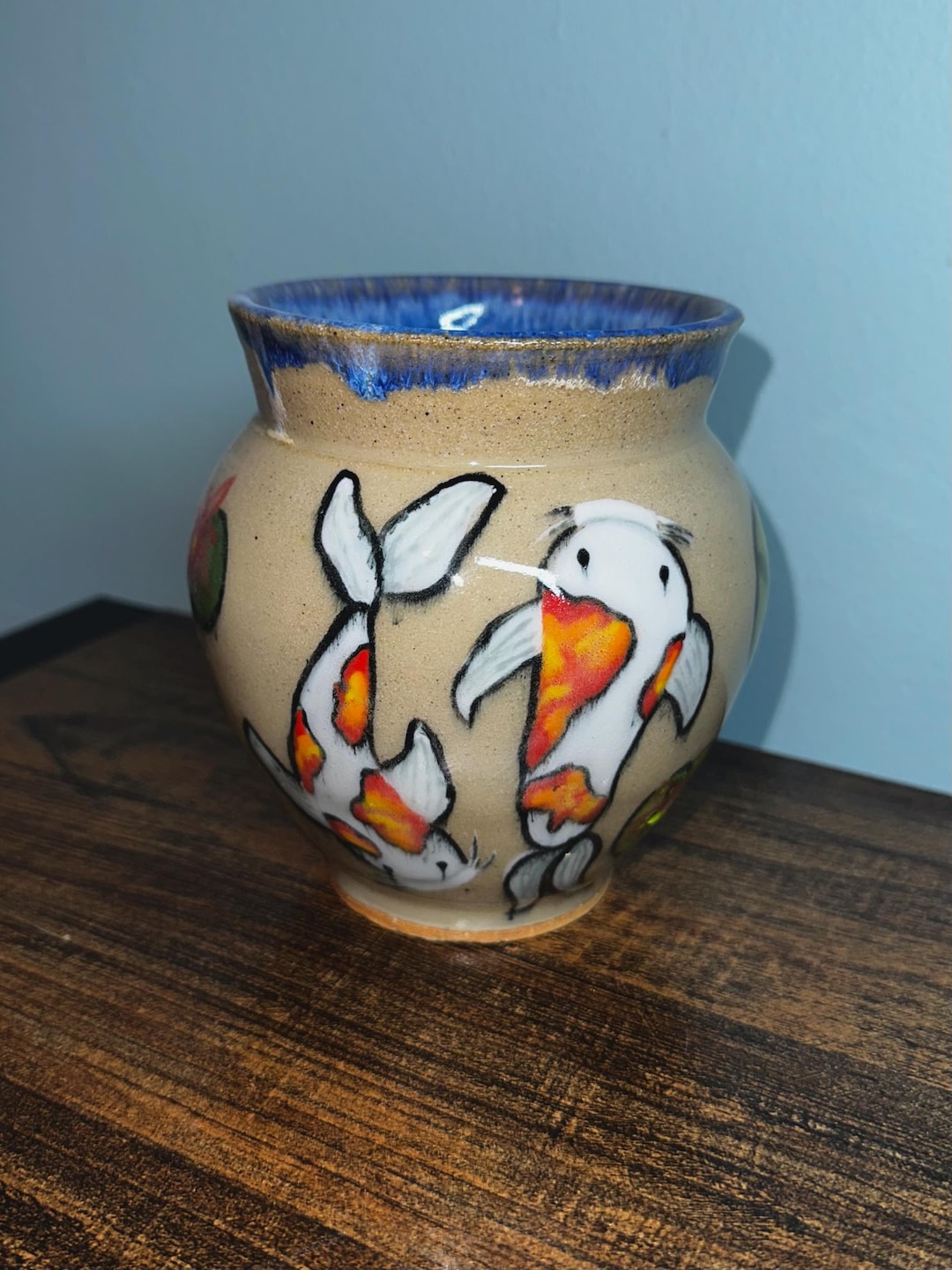 Hand-painted Koi Pond Vase: Small Ceramic Vase - Etsy