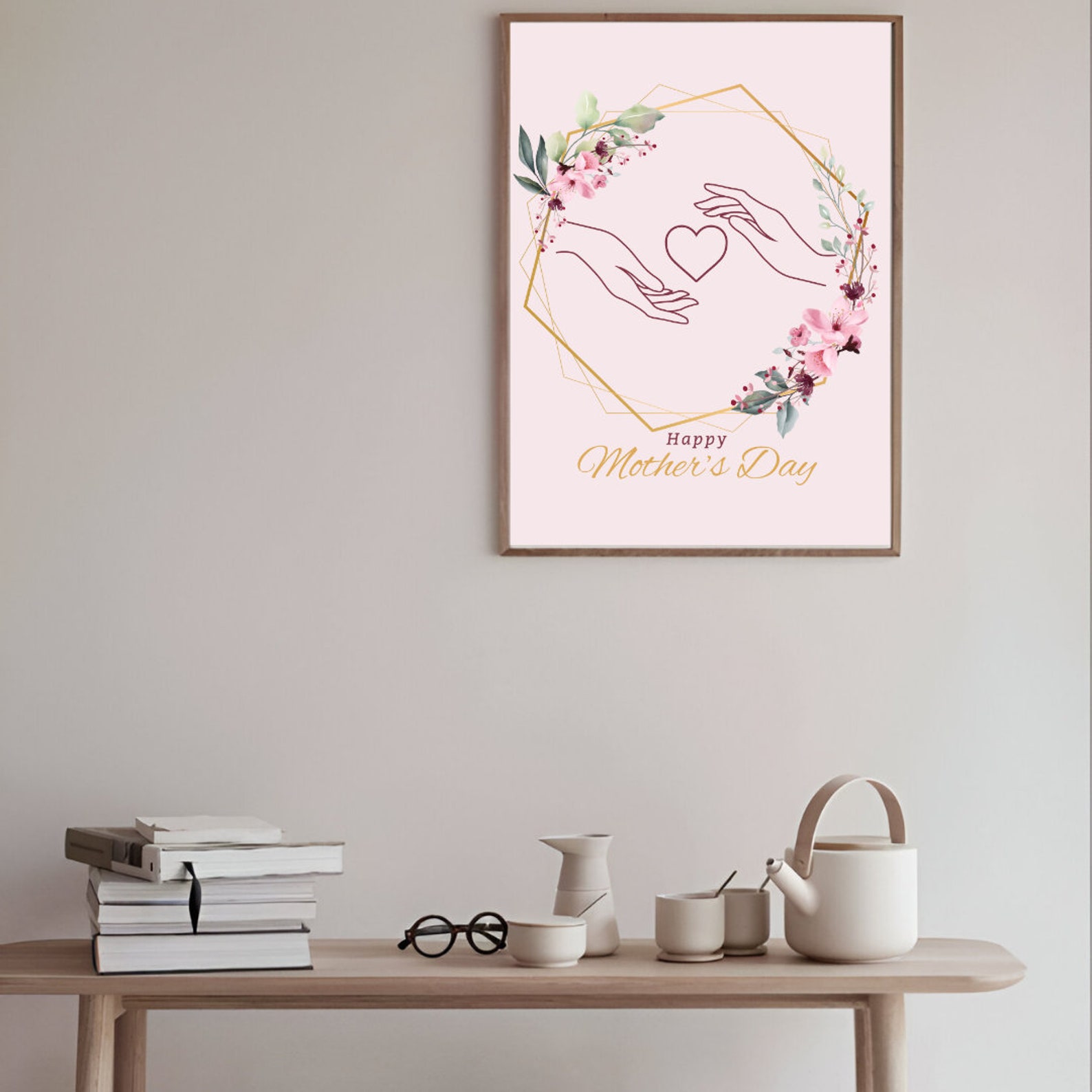 Happy Mother's Day Digital Download Floral Mother's Day Wall Print Room ...