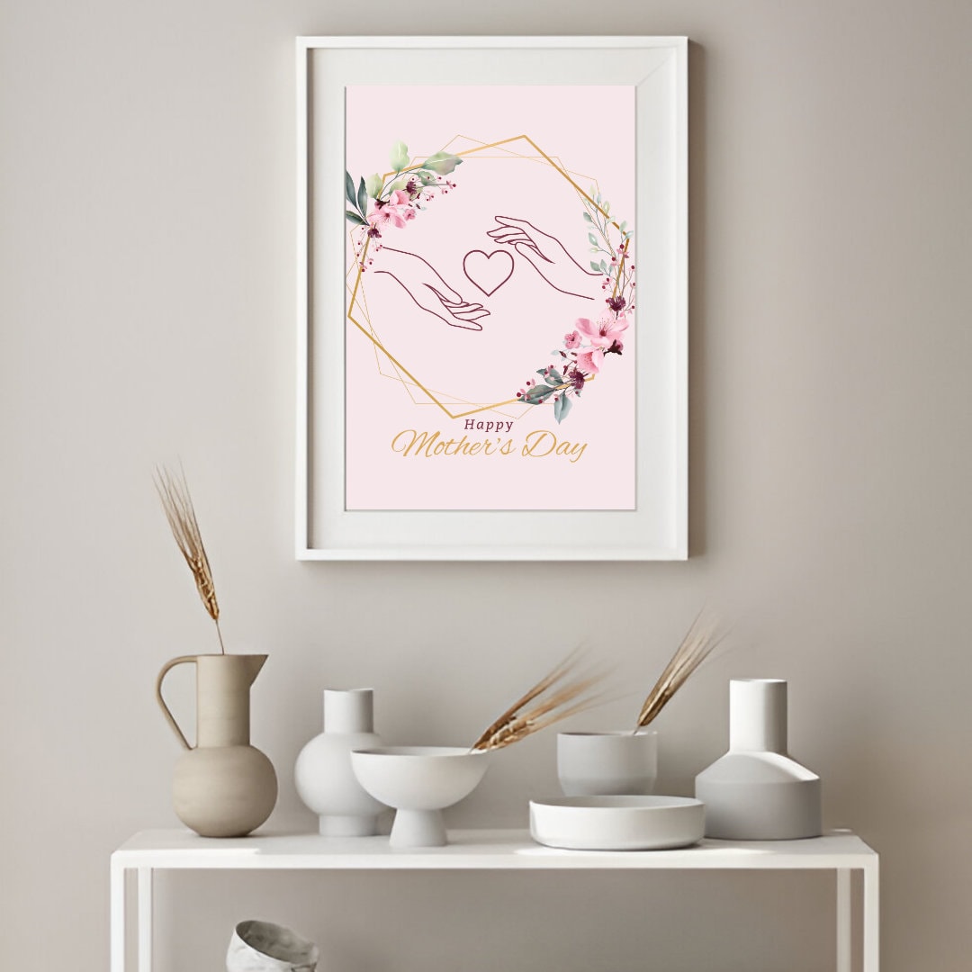 Happy Mother's Day Digital Download Floral Mother's Day Wall Print Room ...