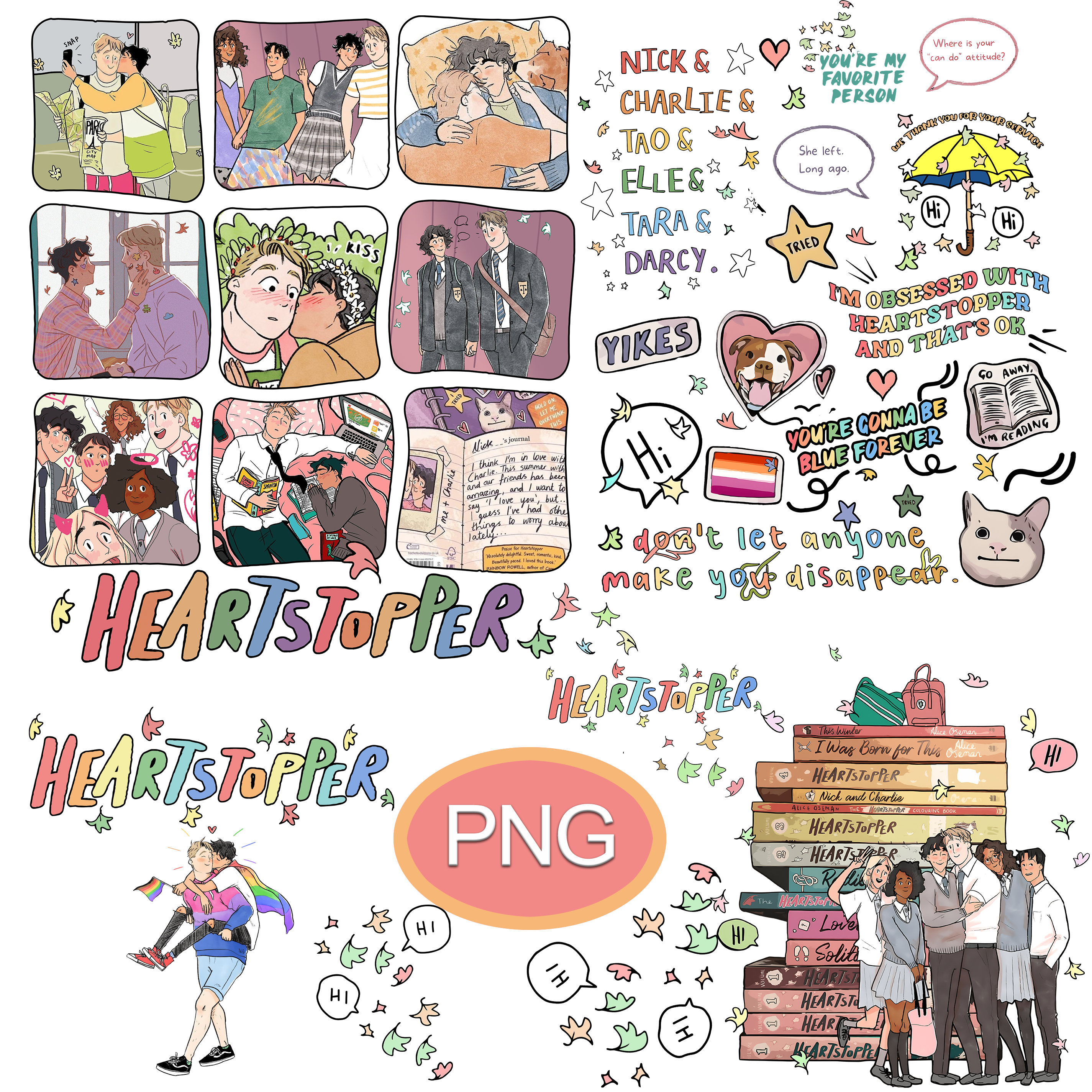 Heartstopper PNG Files for Cricut Heartstopper Nick and - Etsy