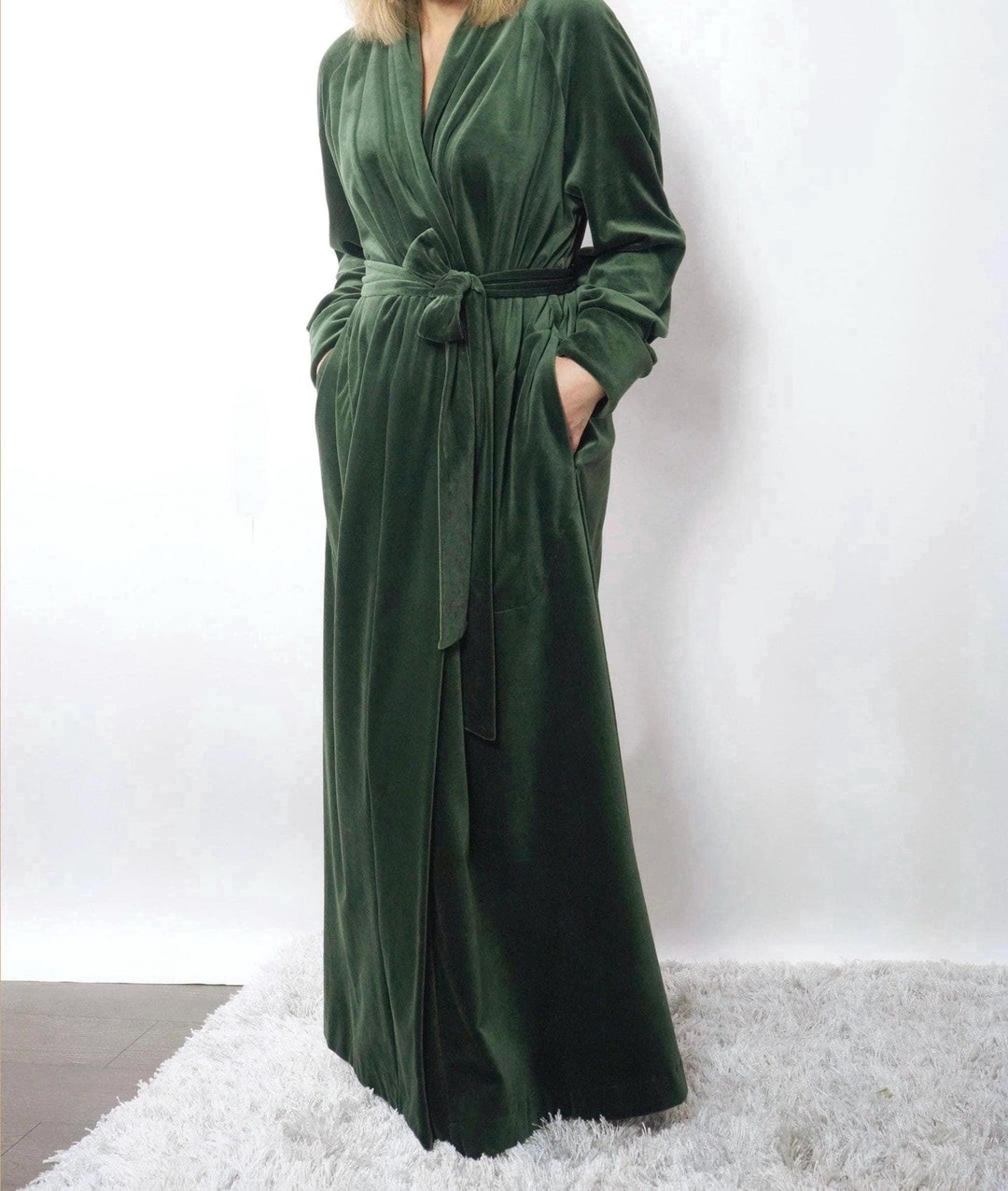 Long Robe Cotton Velvet / Womens Long Robe From 100% Organic Cotton ...