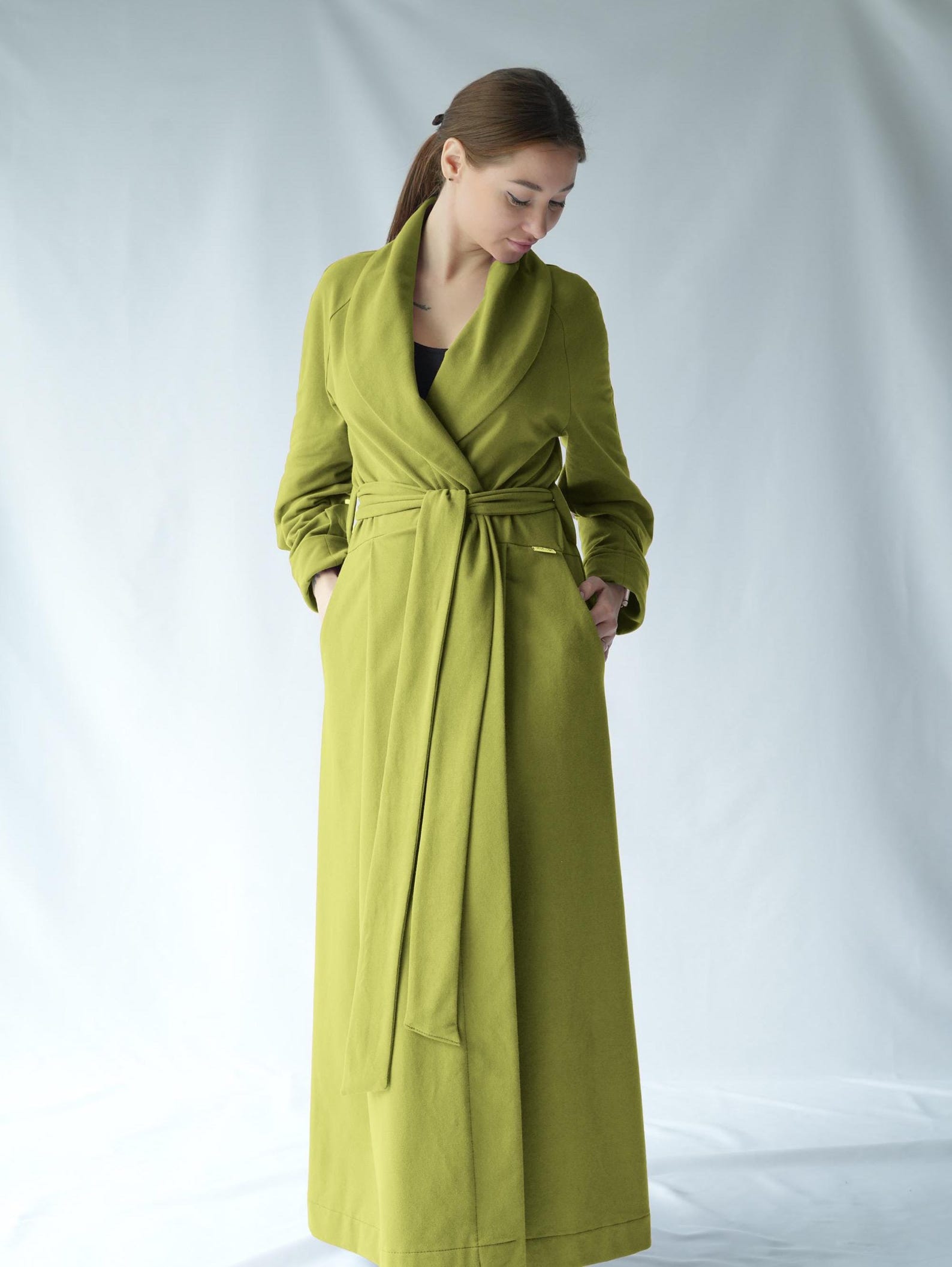12 Colors Organic Cotton Jersey Robe / Soft Warm Floor Length Dressing ...