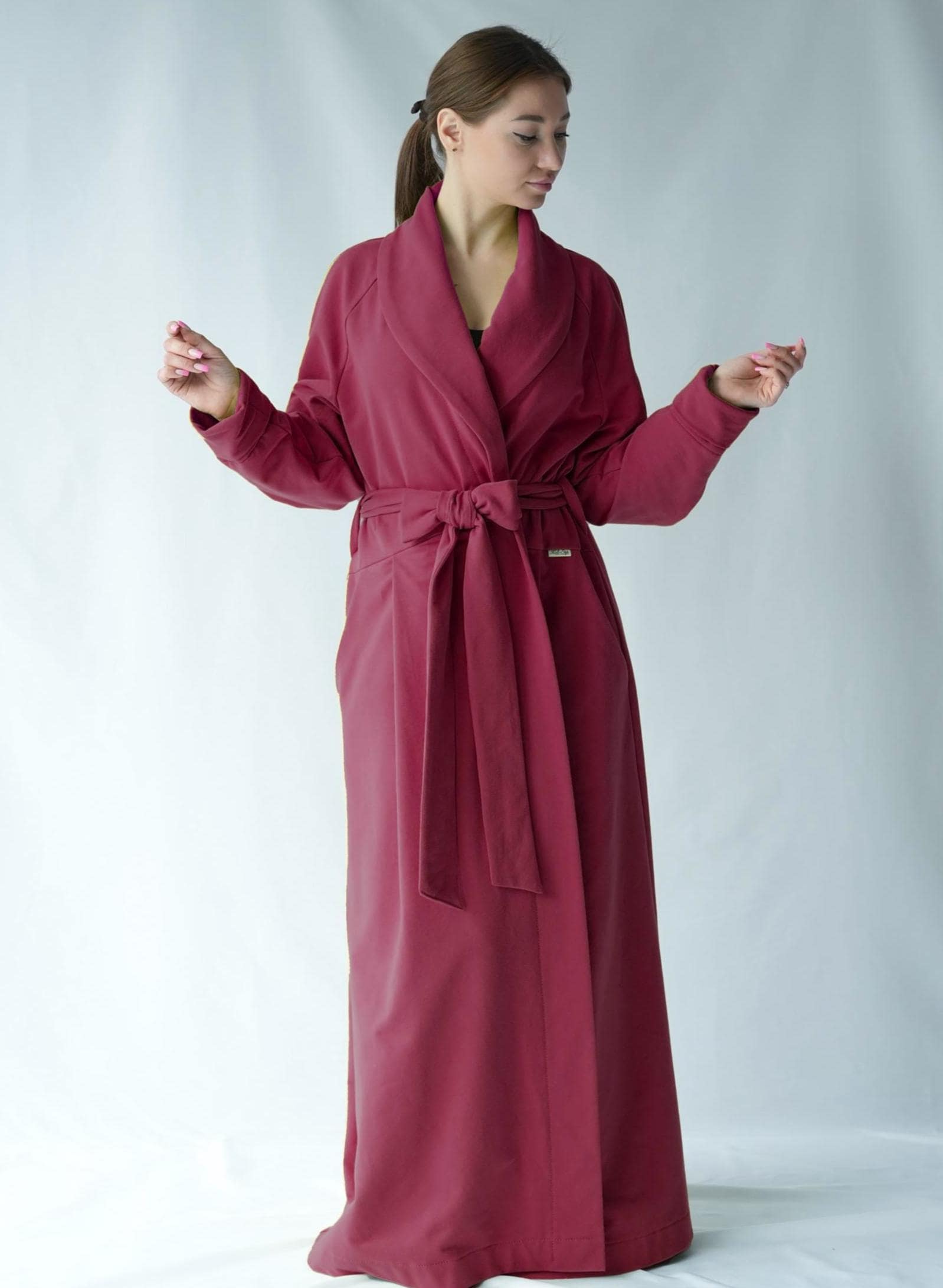 Warm Robe From Organic Cotton / Long Robe / Floor Length Robe / Womens ...