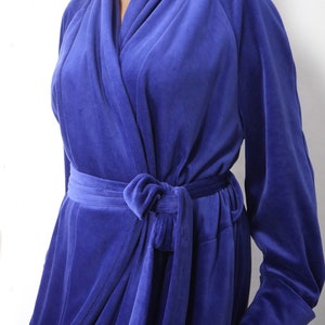 Long Velvet Robe Organic Cotton 100% Violet Velour Cotton / Cotton ...