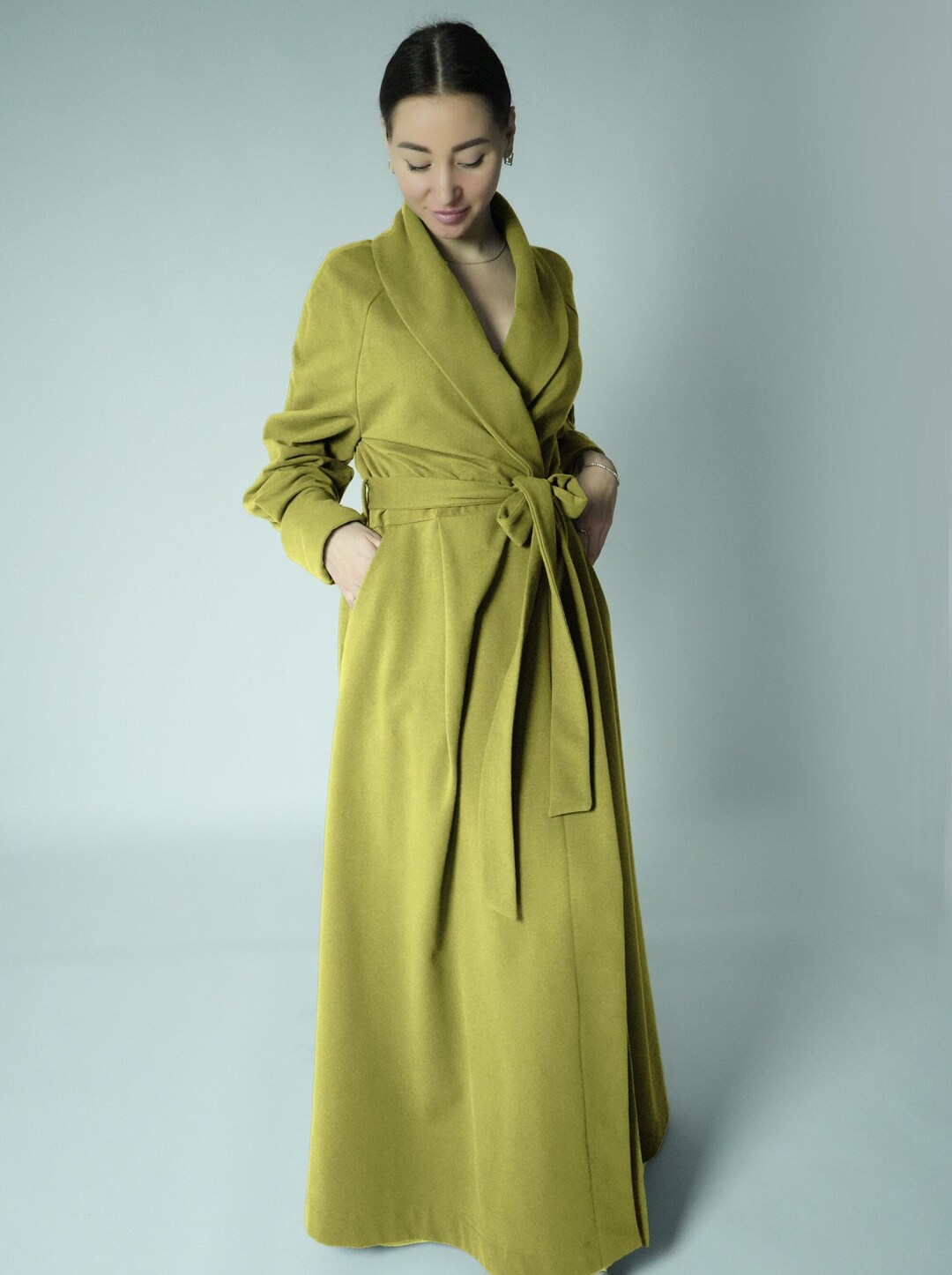 12 Colors Cotton Long Warm Robe Organic / Long Cotton Robe With Pockets ...