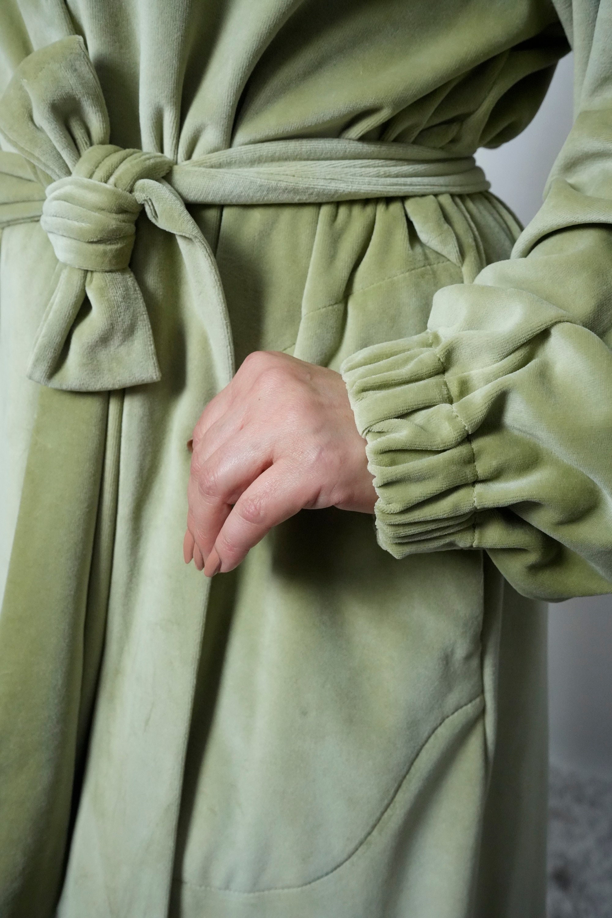 Long Robe Velvet 100% Cotton Velour / Dressing Gown From Organic Cotton ...