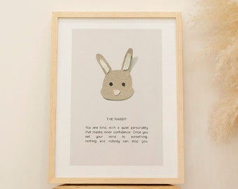 Fire Rabbit Chinese Zodiac Print, Nursery Art, Children Room, Wall Art ...