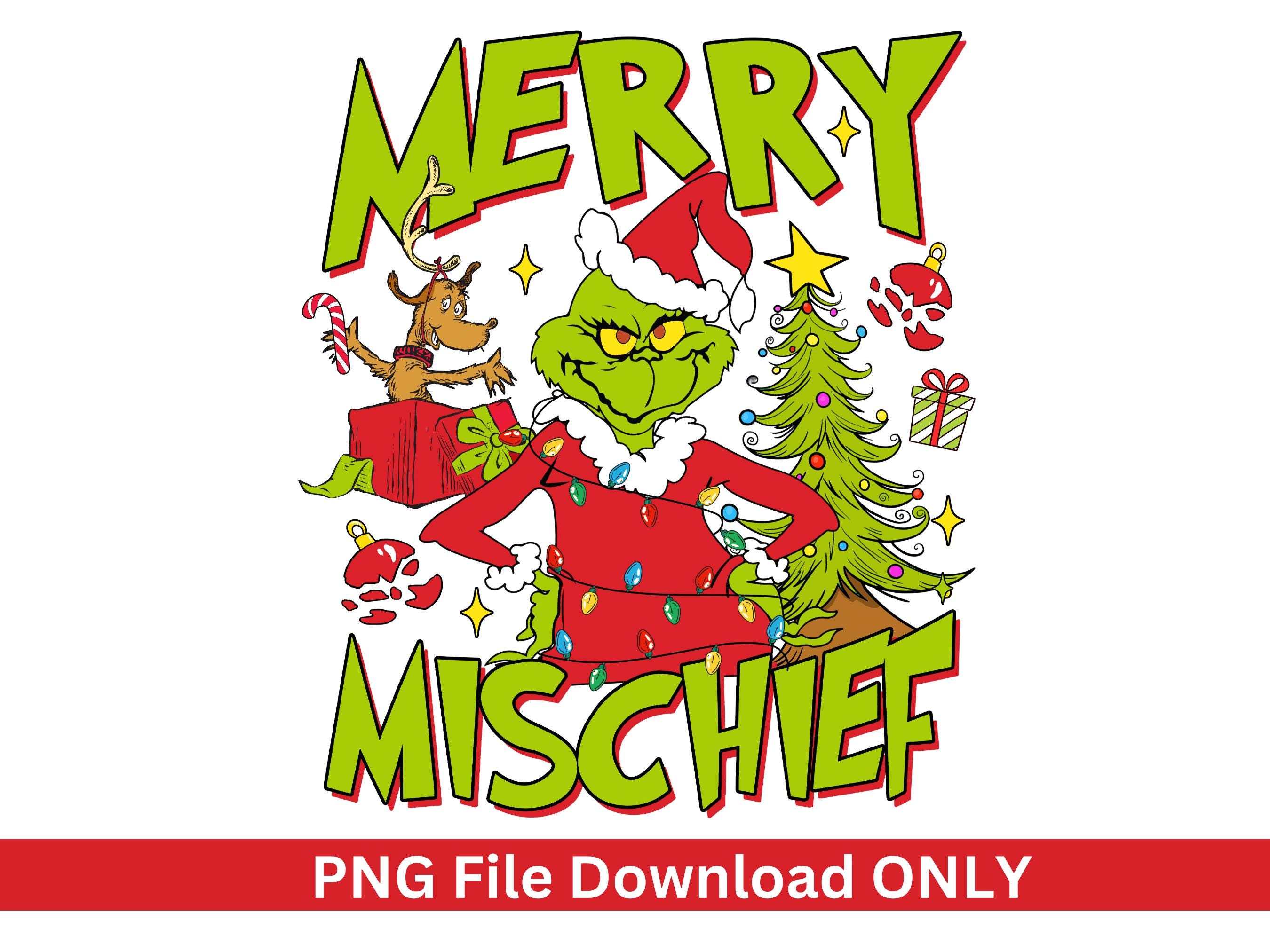 Grinch PNG, Merry Mischief, Retro Christmas Png, Cartoon Grinch Png, Christmas Png, Merry X-mas ...