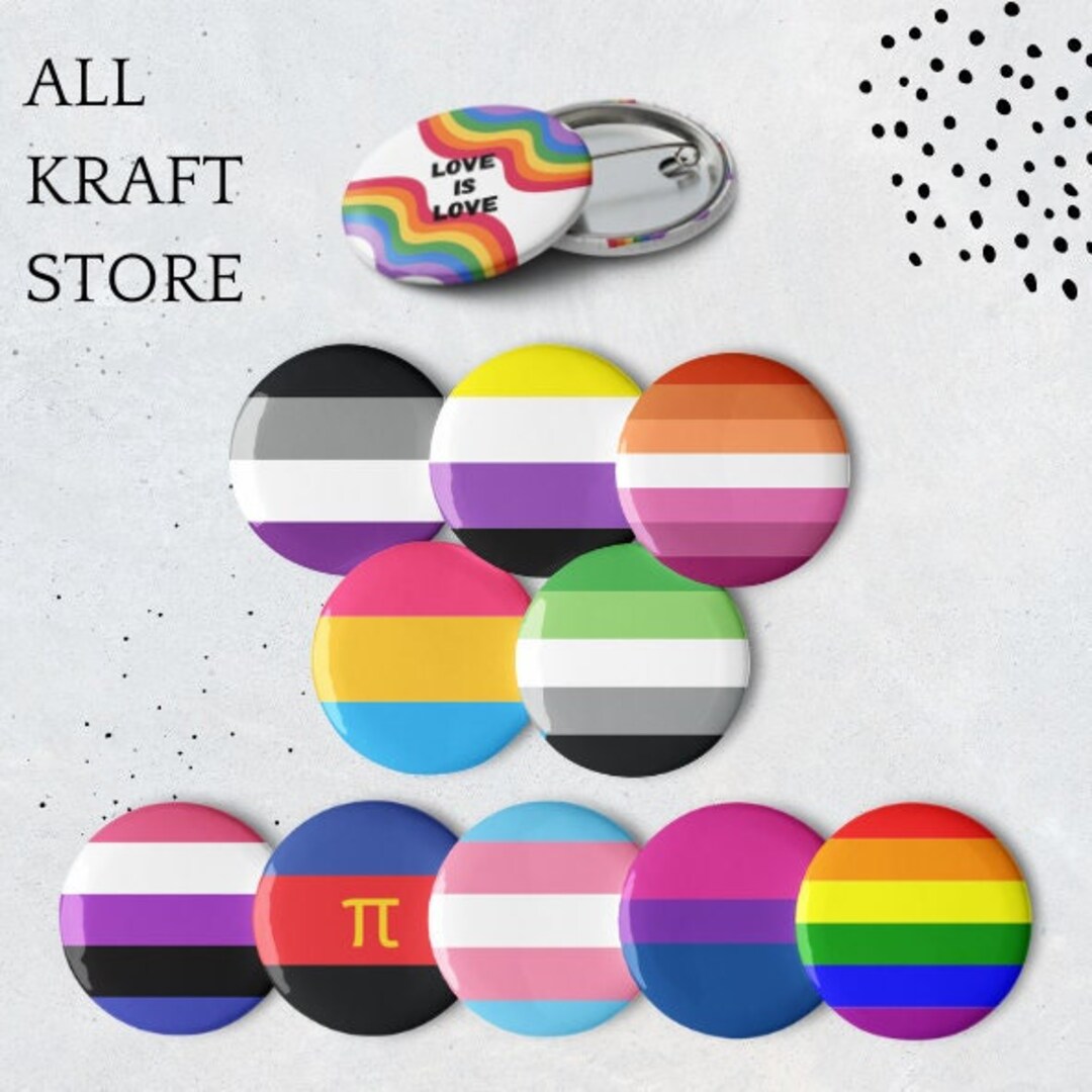 Buttons With LGBTIQ Pride Flags Wear Your Colors With Pride - Etsy