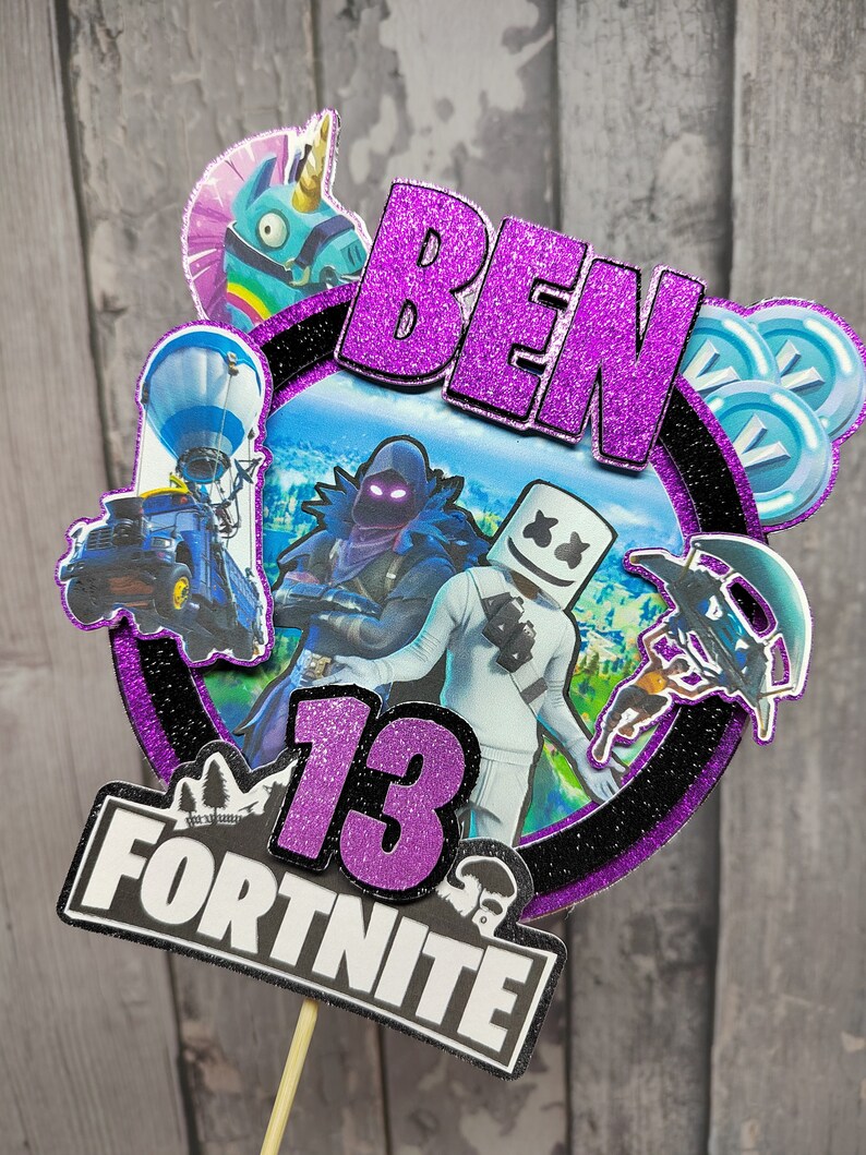 Battle Victory Royale Fort Nite Cake Topper Personalised Name Age - Etsy UK