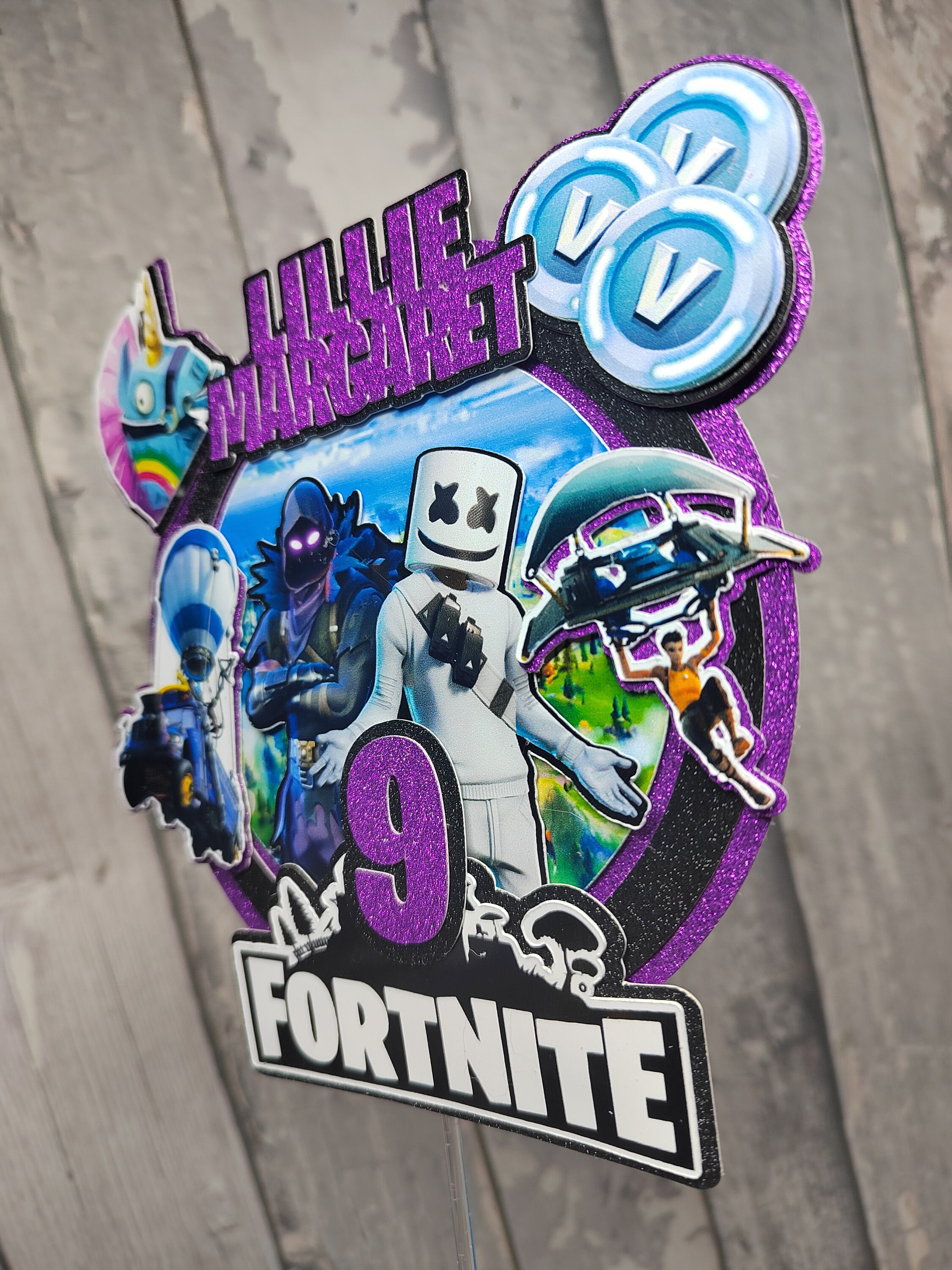 Battle Victory Royale Fort Nite Cake Topper Personalised Name Age - Etsy UK