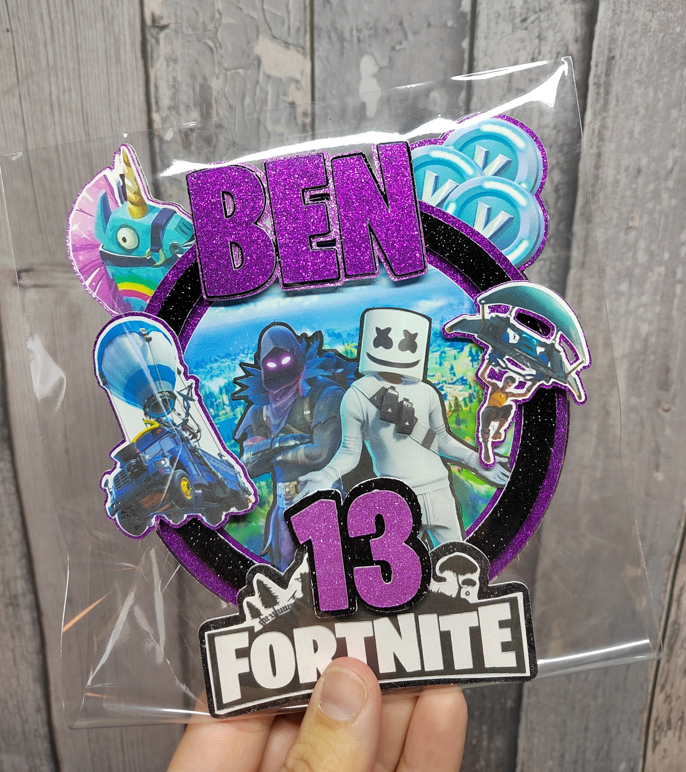 Battle Victory Royale Fort Nite Cake Topper Personalised Name Age - Etsy UK