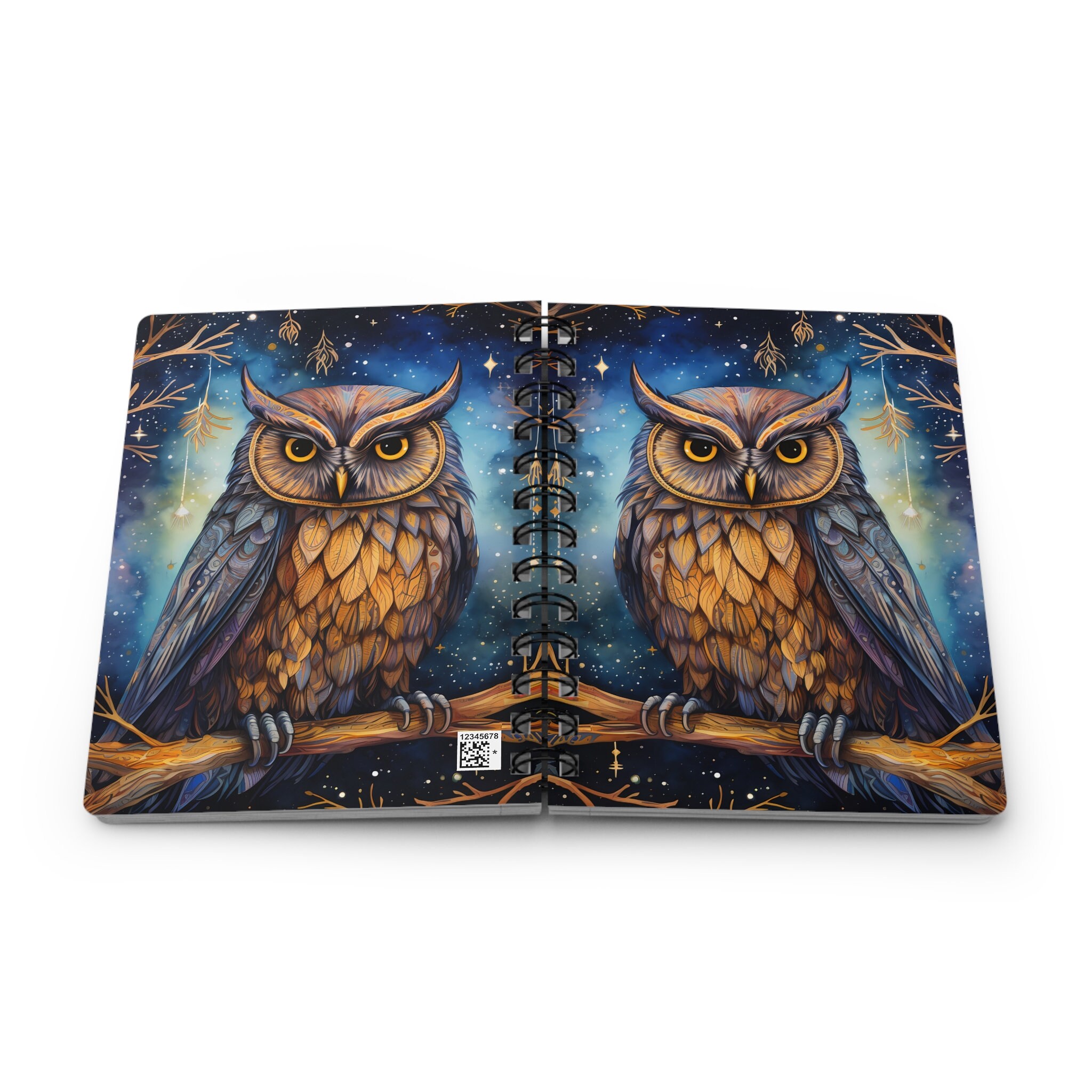 Owl Spiral Notebook Spiritual Owl Journal Magical Owl - Etsy