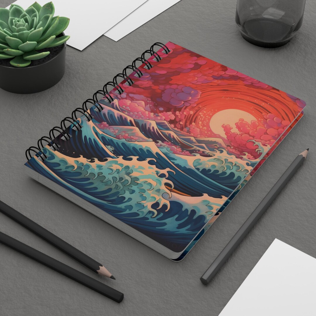 Ocean Waves Spiral Notebook Ocean Theme Notebook Vibrant - Etsy