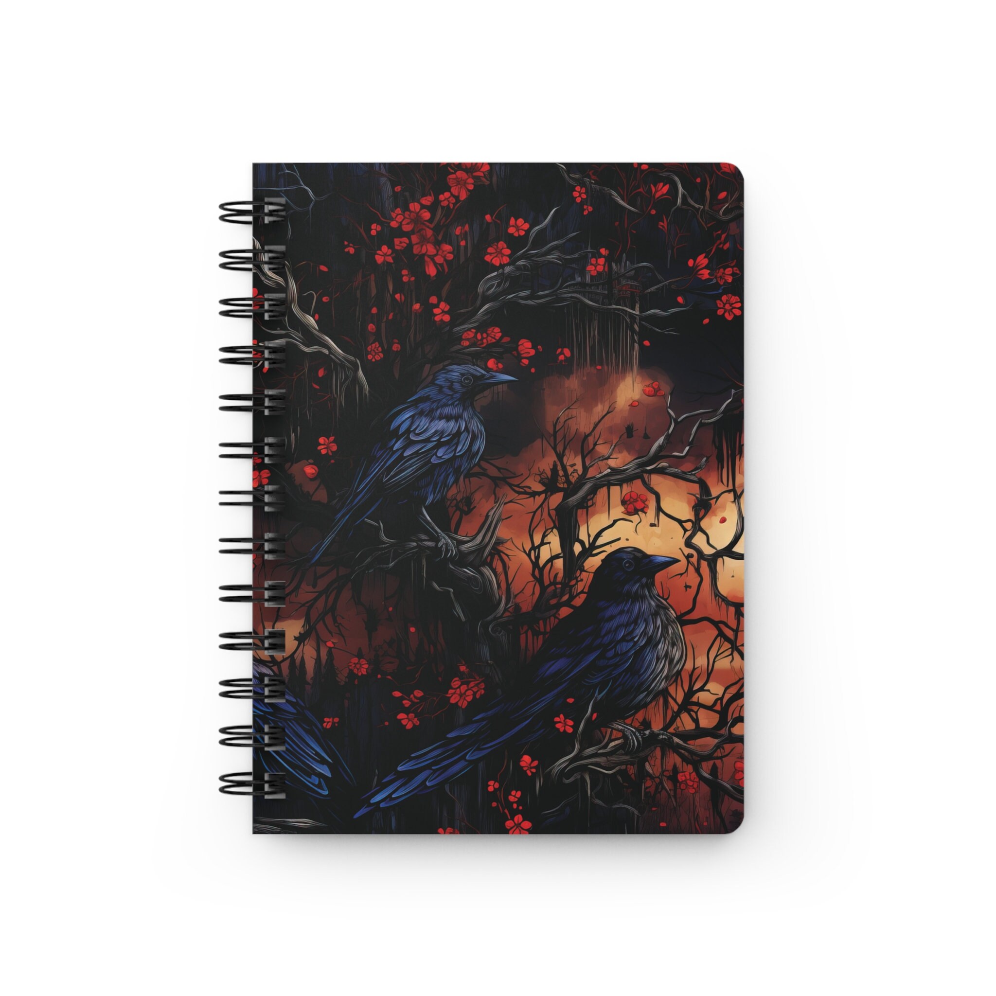Gothic Raven Spiral Notebook I Dark Aesthetic Crow Notebook I Creepy ...