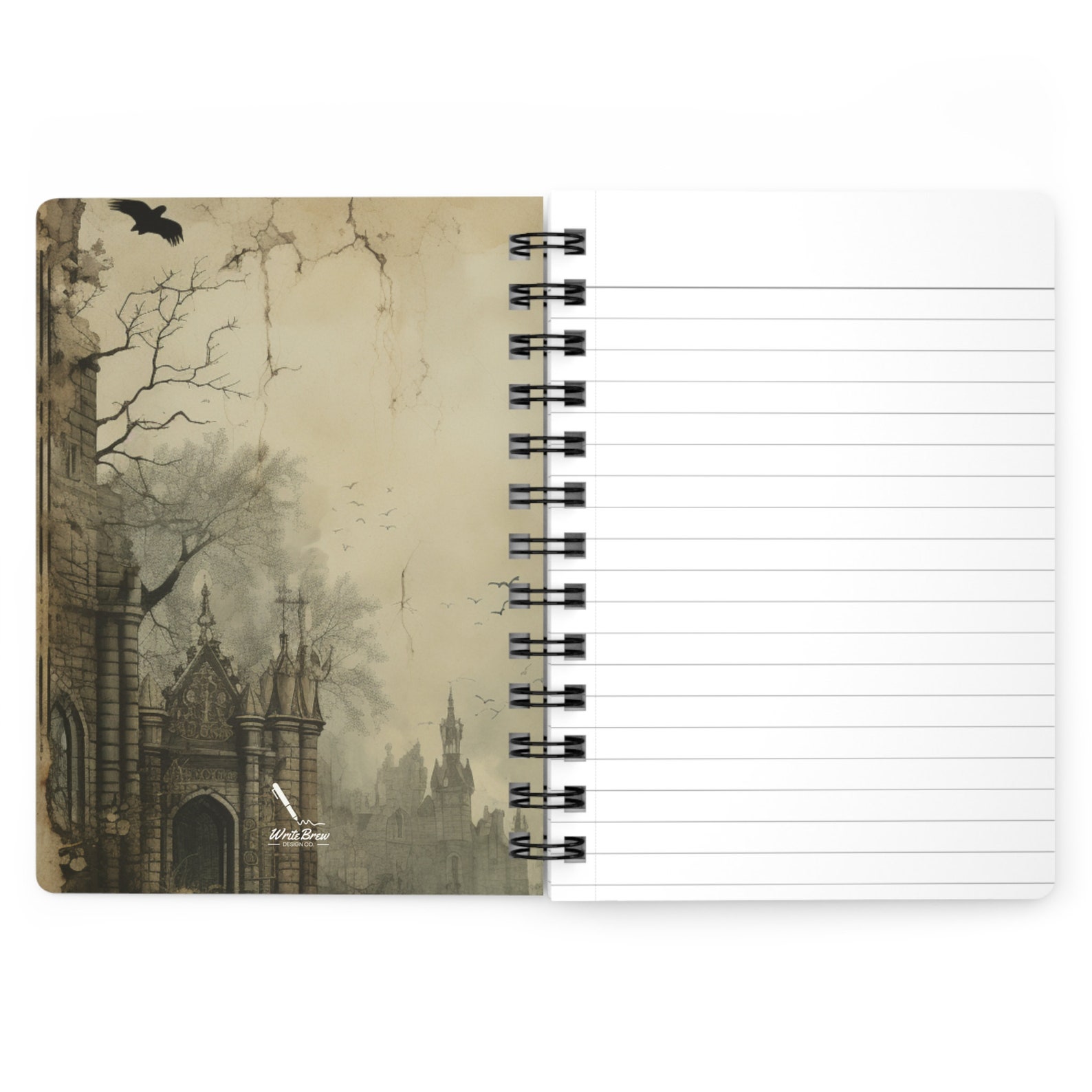 Crow Spiral Notebook, Gothic Raven Journal, Dark Aesthetic Crow ...