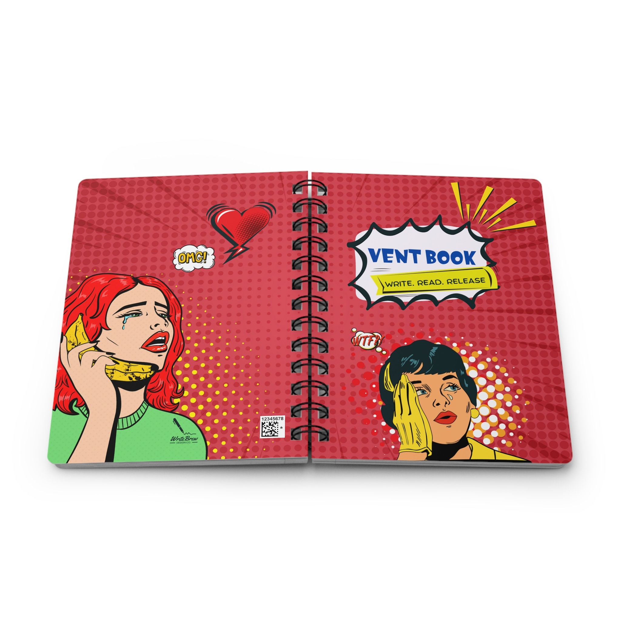Vent Book Spiral Notebook, Comic Pop Art Notebook, Stress Relief ...